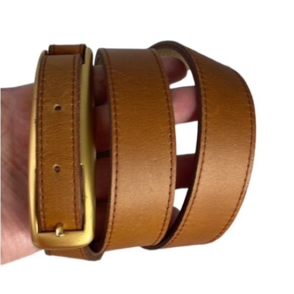 Mod Depose | Accessories | Mod Depose Brown Leather Belt Brushed Gold ...